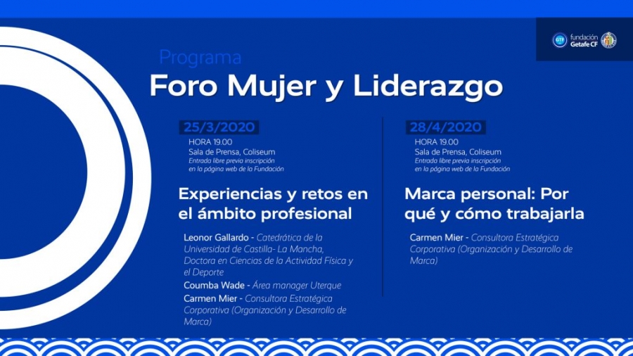 Programa del Foro Mujer y Liderazgo de la Fundación Getafe